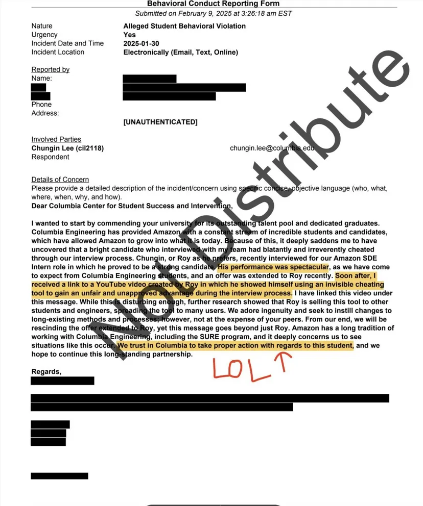 Columbia Engineer Student Has Amazon Execs Trying To Get Him Expelled For Making AI Tool That ...