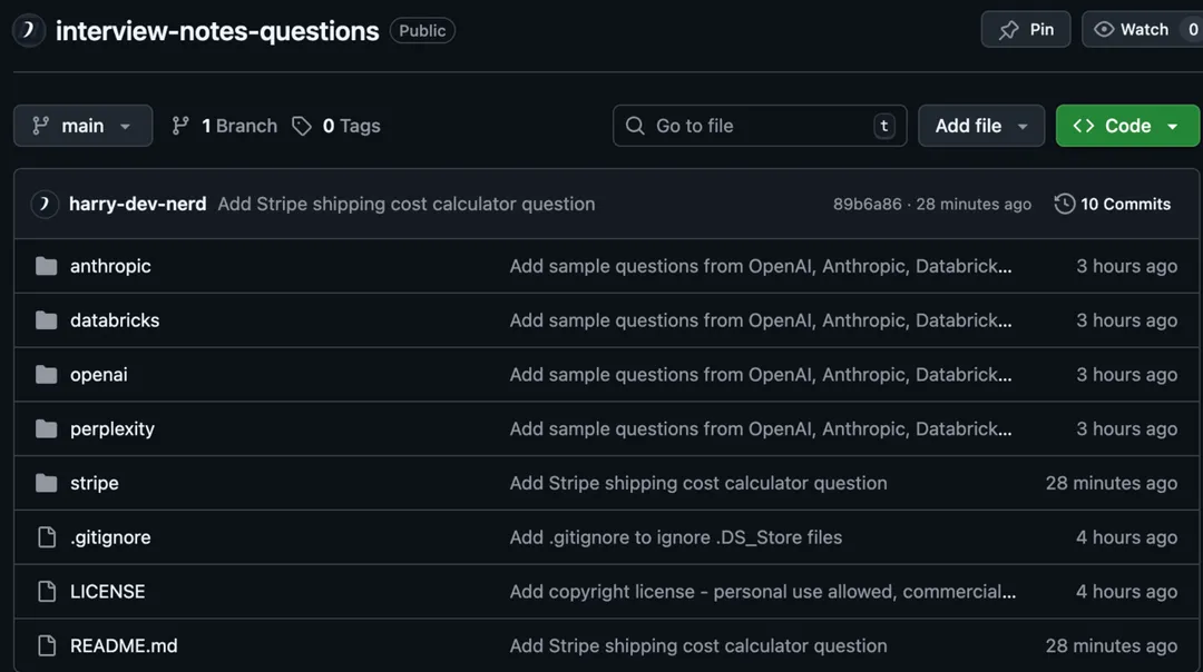 Stripe VO response timeline + Questions shared (OpenAI, Anthropic ...