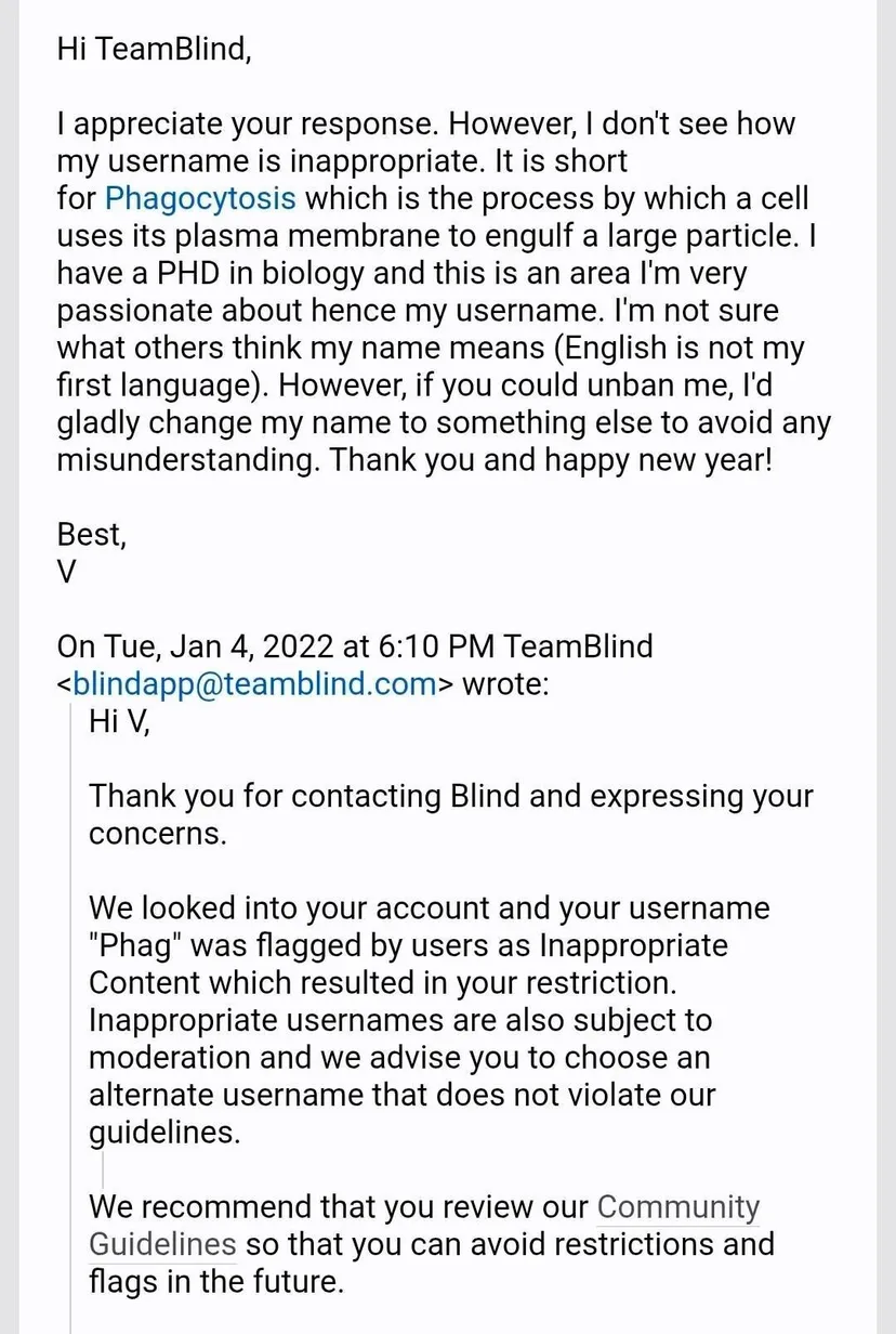Back in 2022 when Blind banned me permanently | Misc. - Blind