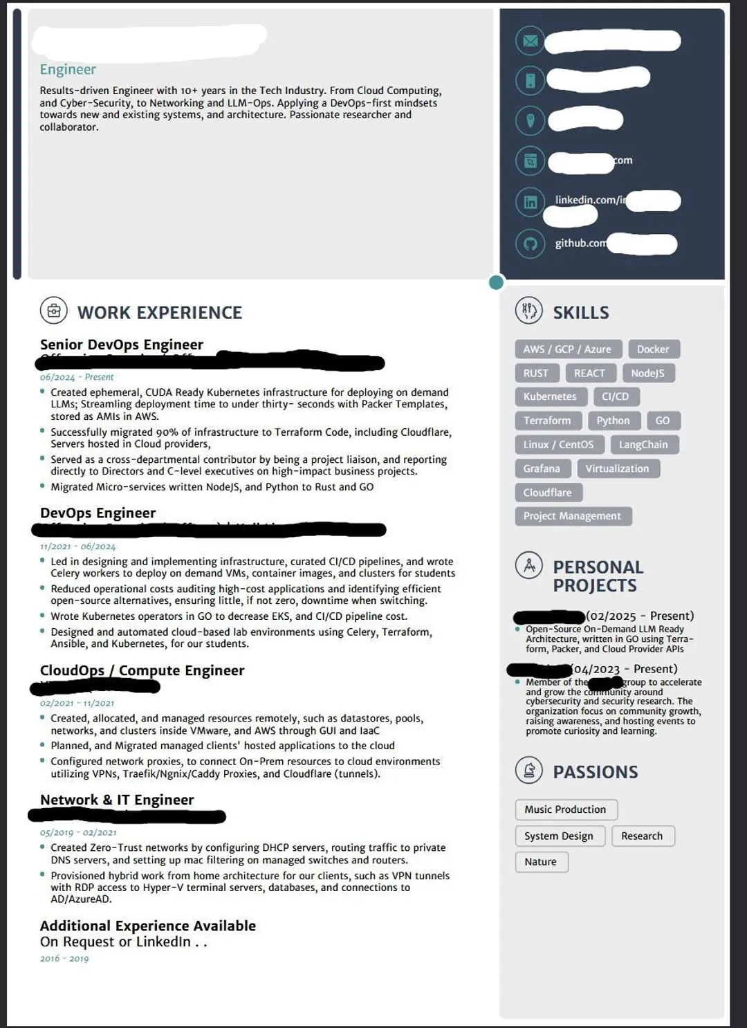 Request for Review: | Resume Review - Blind