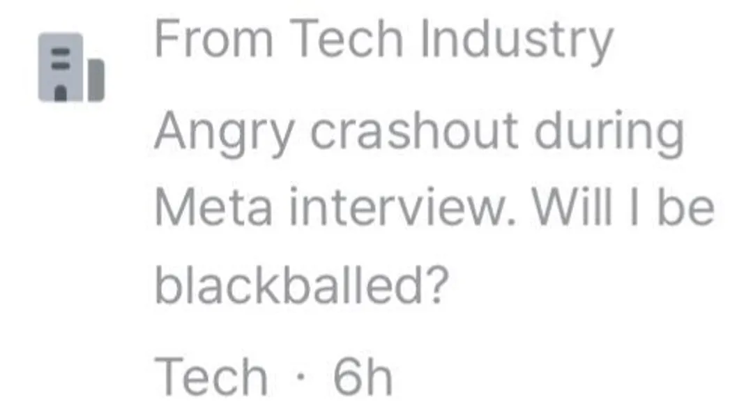 "Angry crashout during Meta interview. Will I be blacklisted?" | Tech ...