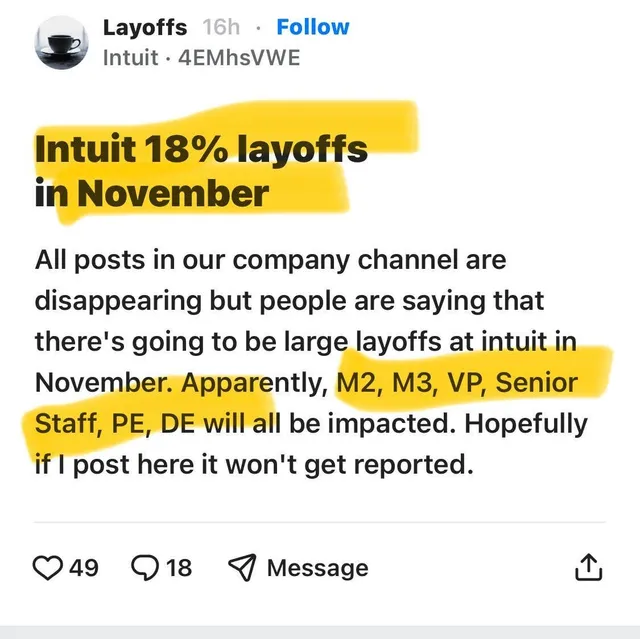 Intuit Layoffs Discussions - Blind