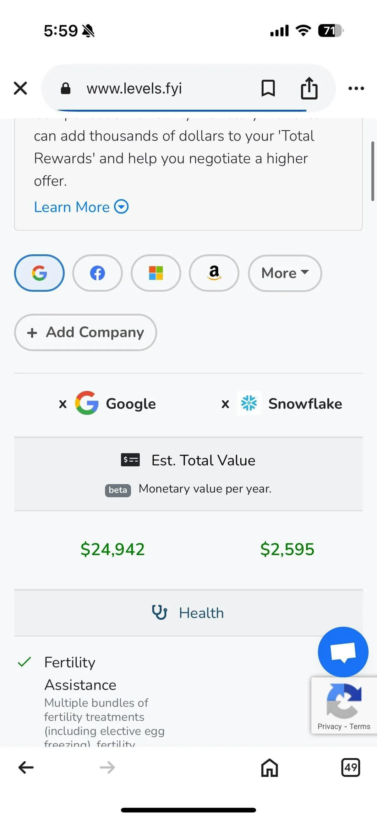 Snowflake vs Google perks | Tech Industry - Blind