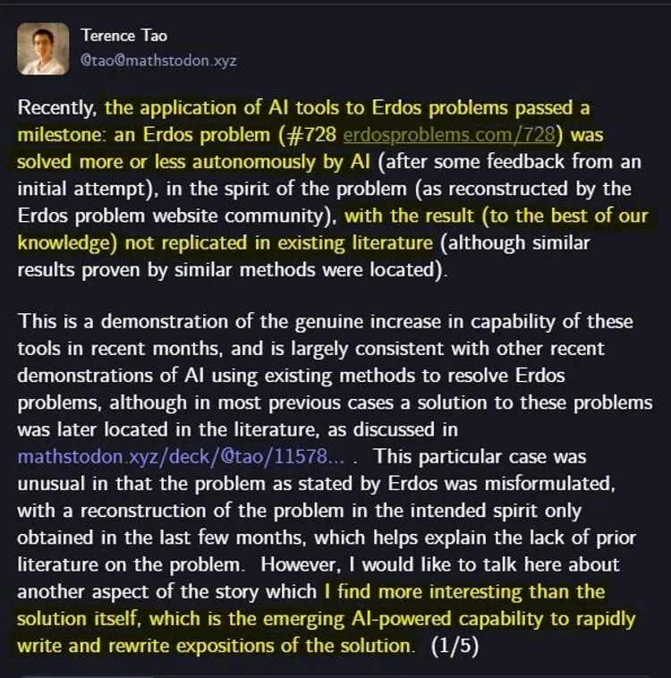 Terence Tao says one of the hardest unsolved math problems was solved ...