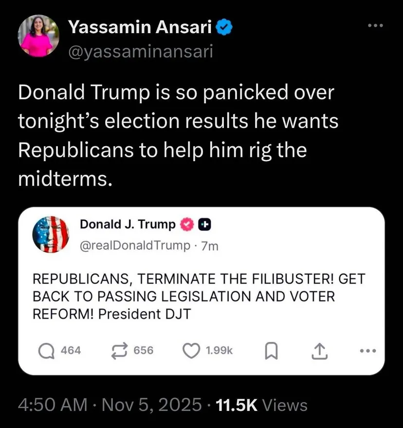 Trump is so panicked over tonight’s election results he wants ...