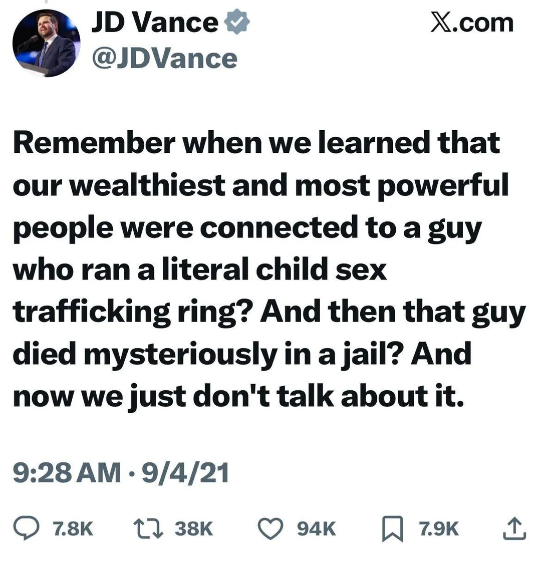JD Vance was right about the pedos | White House & Policy - Blind