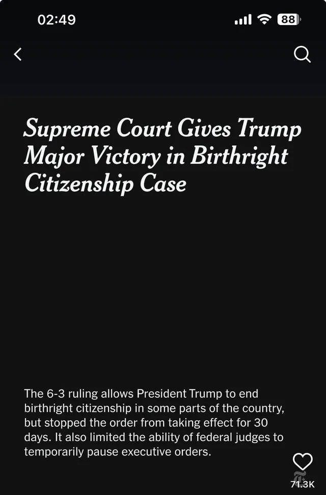 Birth right citizenship depends on region | White House & Policy - Blind