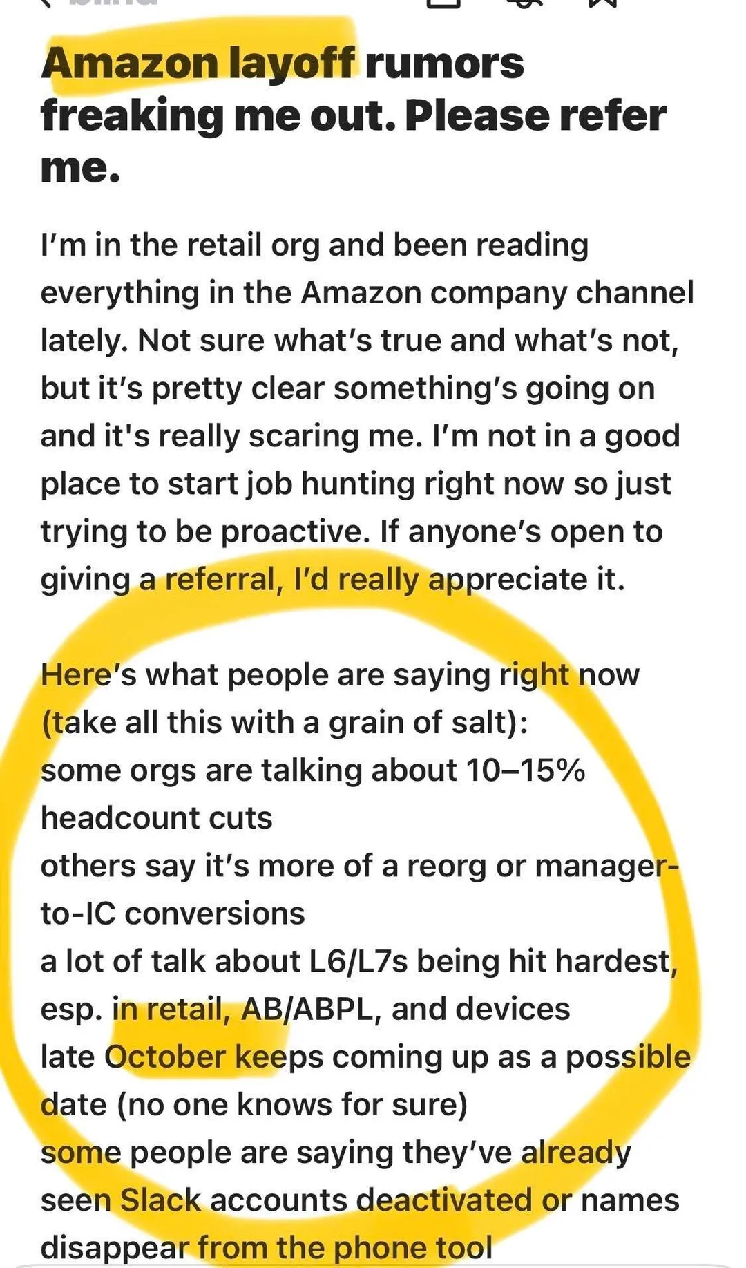 Amazon Layoffs Discussions - Blind